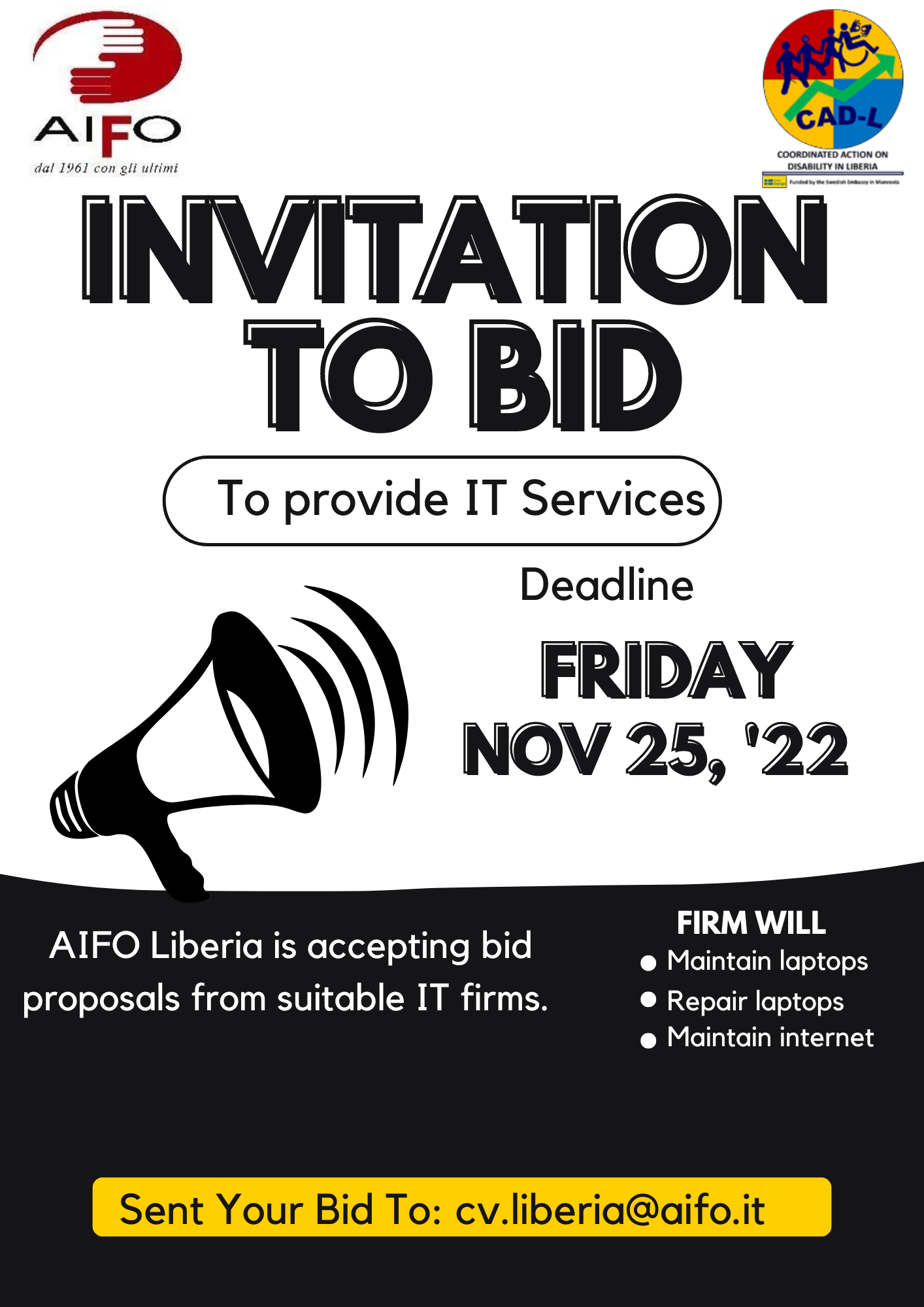 Invitation To Bid – AIFO Liberia
